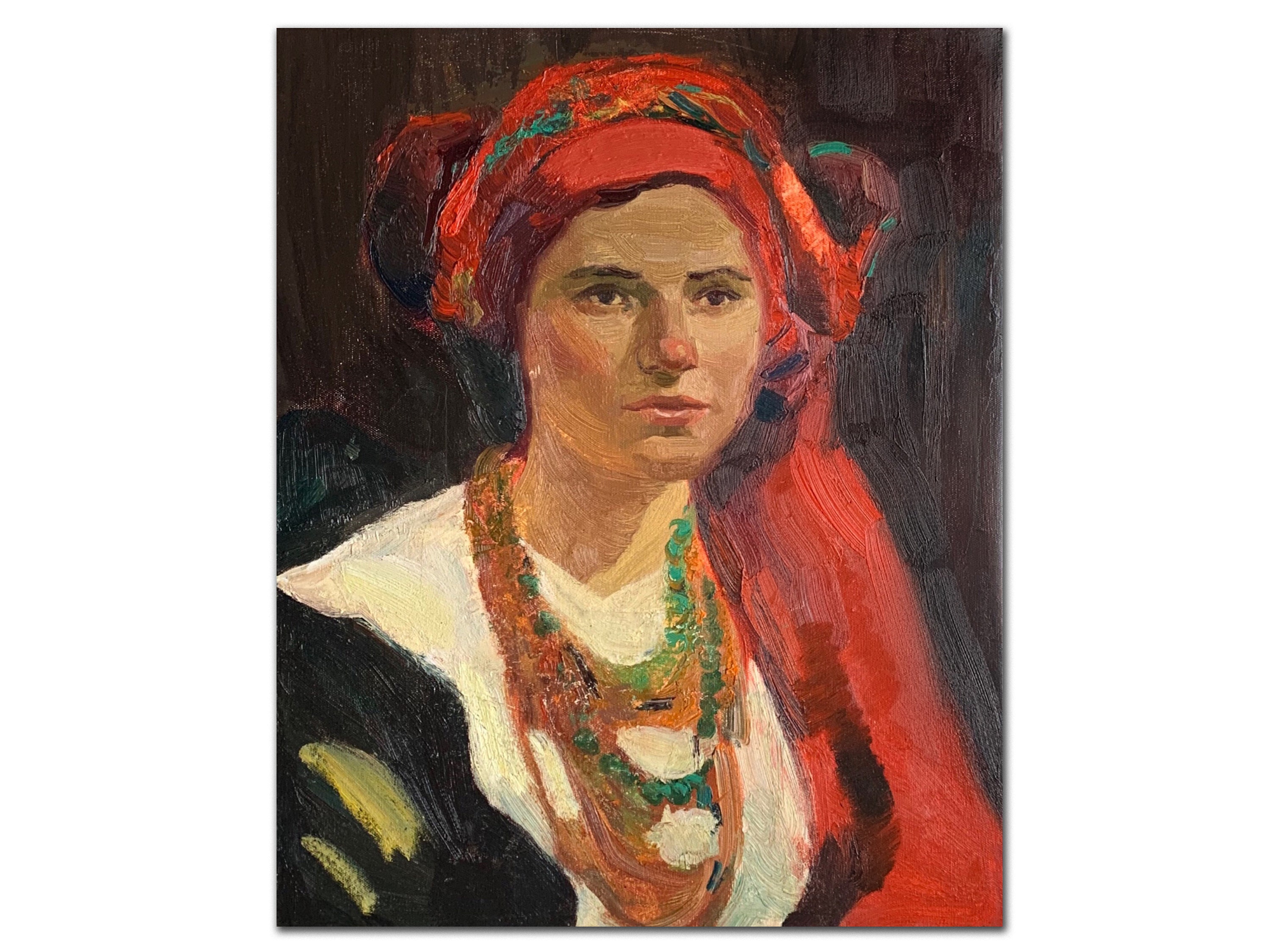 Oil Painting VINTAGE GENRE ART People scene original oil painting ...