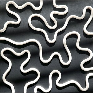 Squiggle Art Monochrome Wall Art Modern Art Canvas Wall Art Work ...