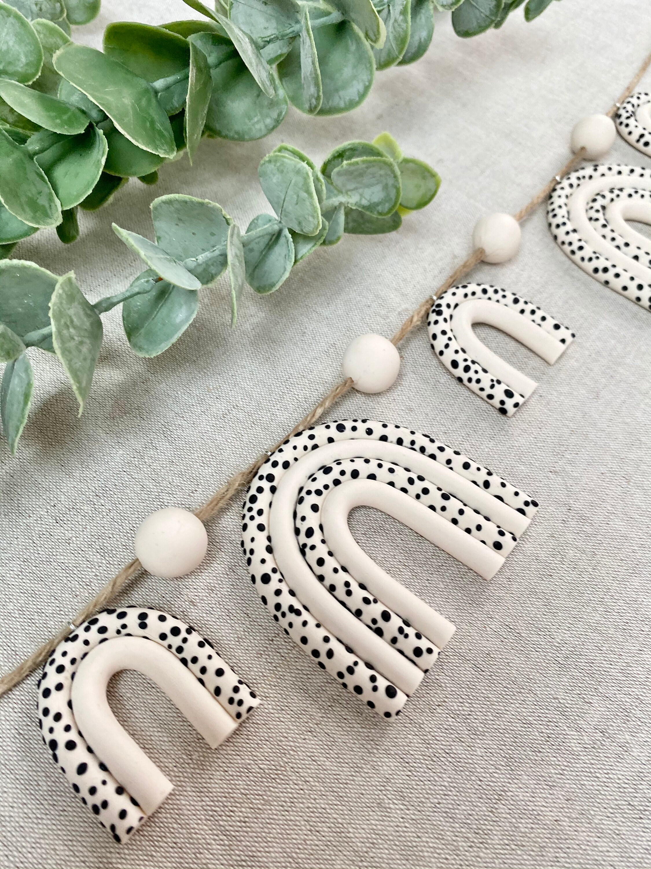 Spotty Rainbow Garland | Neutral Rainbow | Rainbow Garland | Wall ...