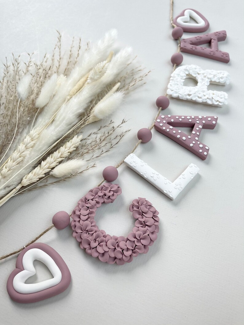 Name Garland Baby Shower Decoration Floral Letters - Etsy