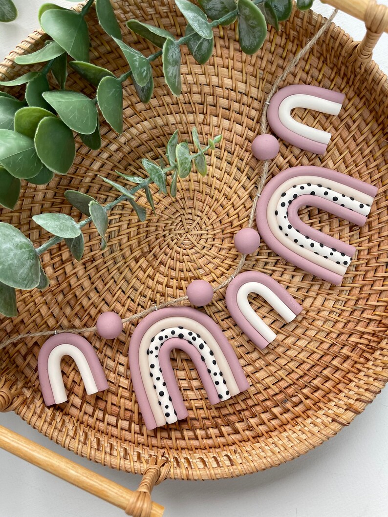 Spotty Rainbow Garland | Neutral Rainbow | Rainbow Garland | Wall ...