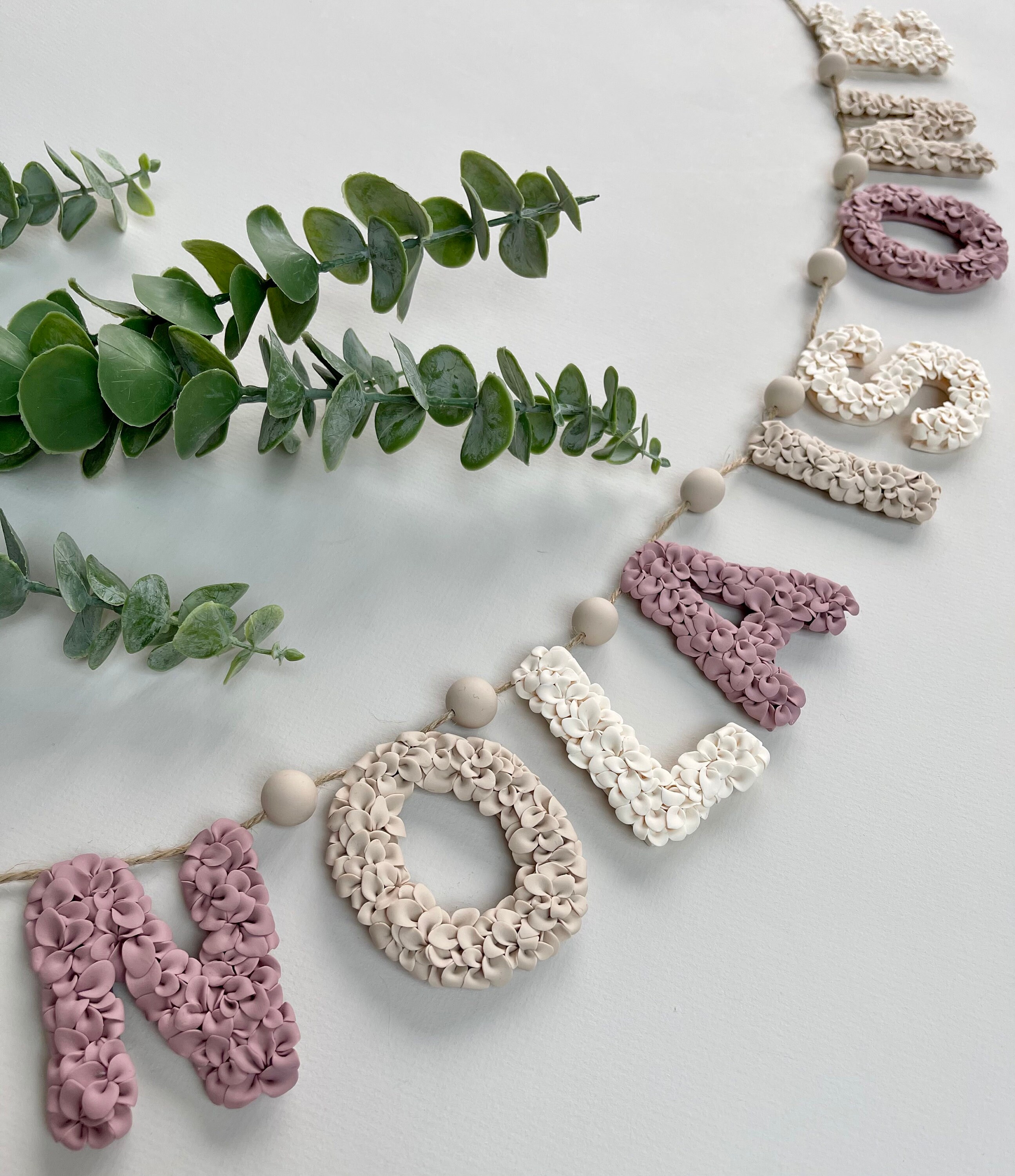 Personalised Name Garland Name Bunting Floral Letters | Etsy UK
