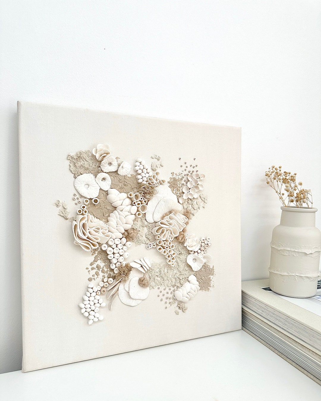 Neutral Coral Reef Art | Unique Canvas Art | Wall Art | 3D Coastal Art ...