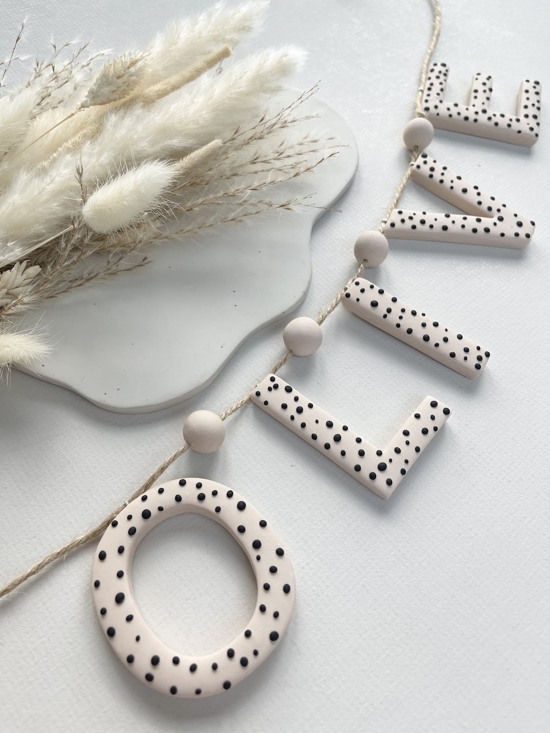 Personalised Name Garland | Name Bunting | Spotty Letters | Nursery ...