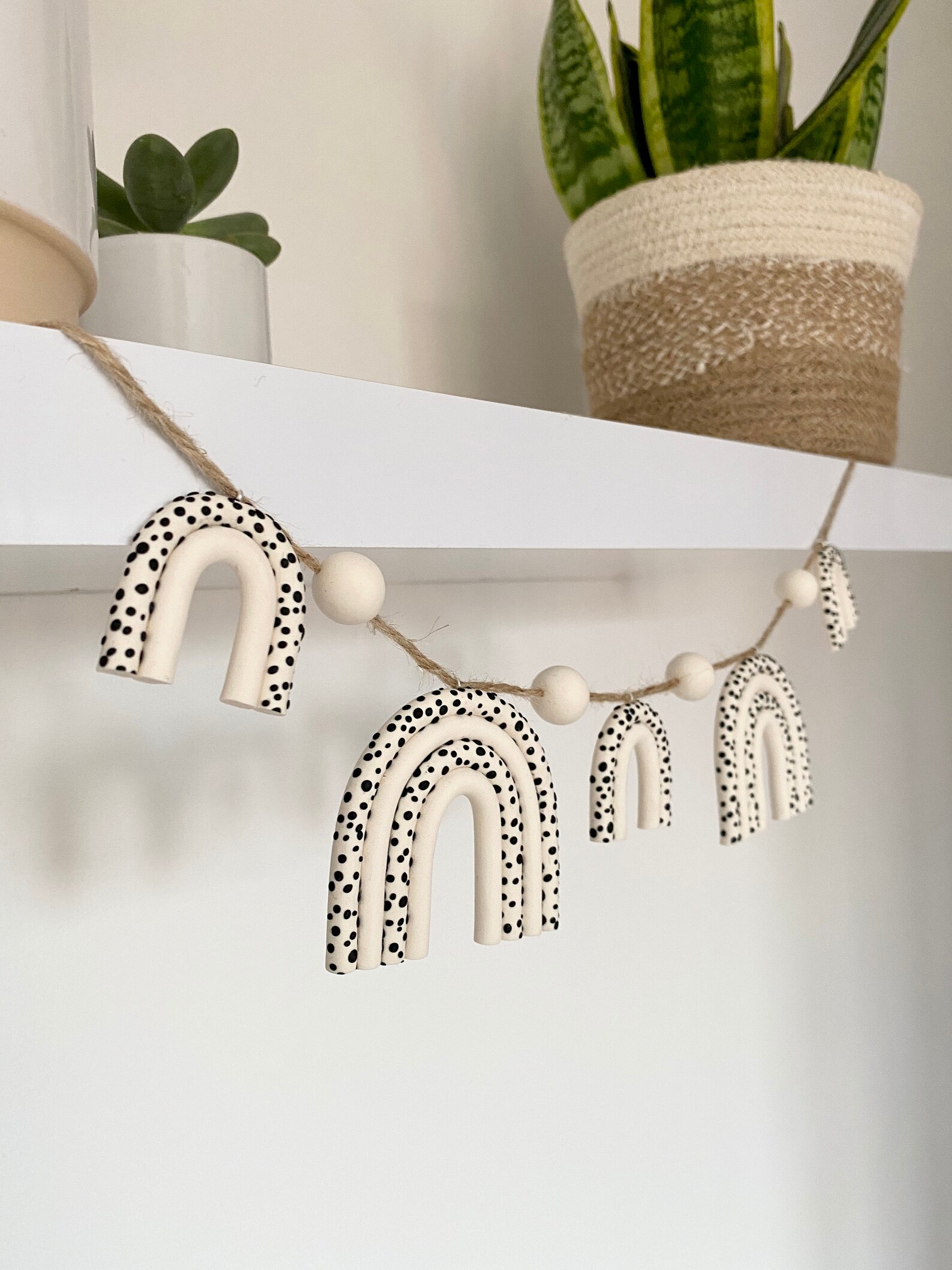 Spotty Rainbow Garland | Neutral Rainbow | Rainbow Garland | Wall ...