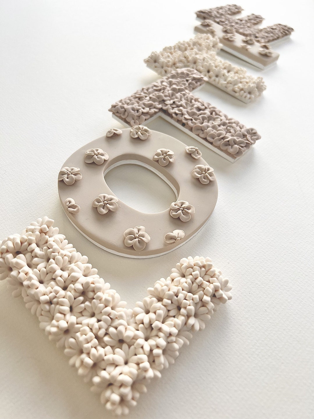 Chunky Floral Wall Letters | Nursery Art | Kids Decor | Neutral Nursery ...