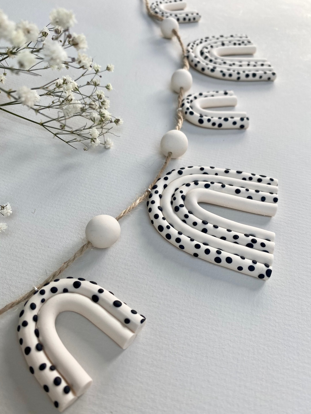 Spotty Rainbow Garland | Neutral Rainbow | Rainbow Garland | Wall ...