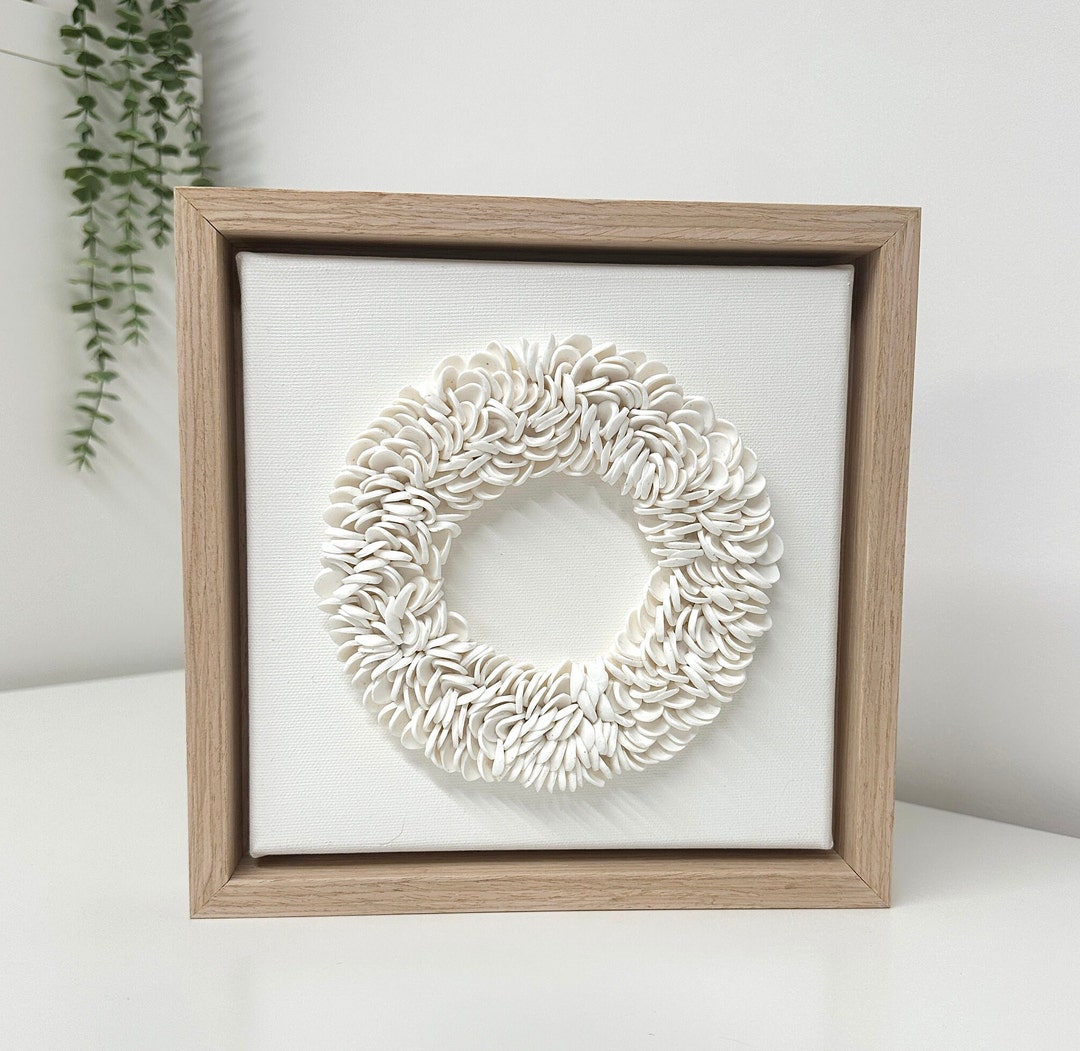 Modern Shell Art | Neutral Coastal Art | Small Framed Canvas Art ...
