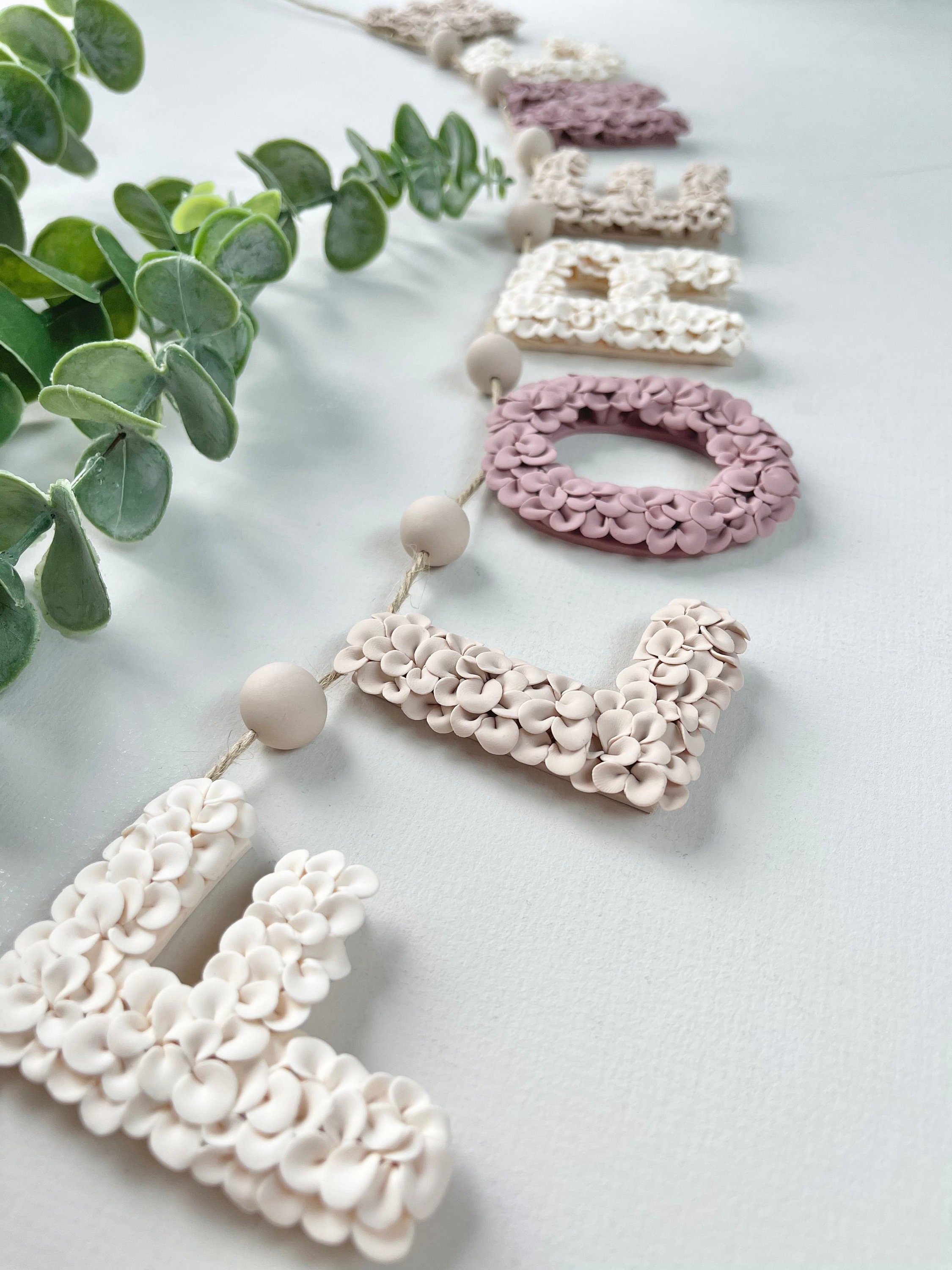 Personalised Name Garland Name Bunting Floral Letters | Etsy UK