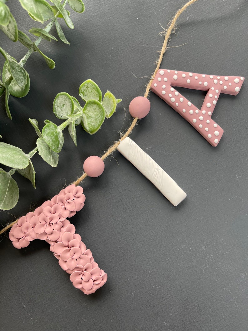 Name Garland Baby Shower Decoration Floral Letters - Etsy