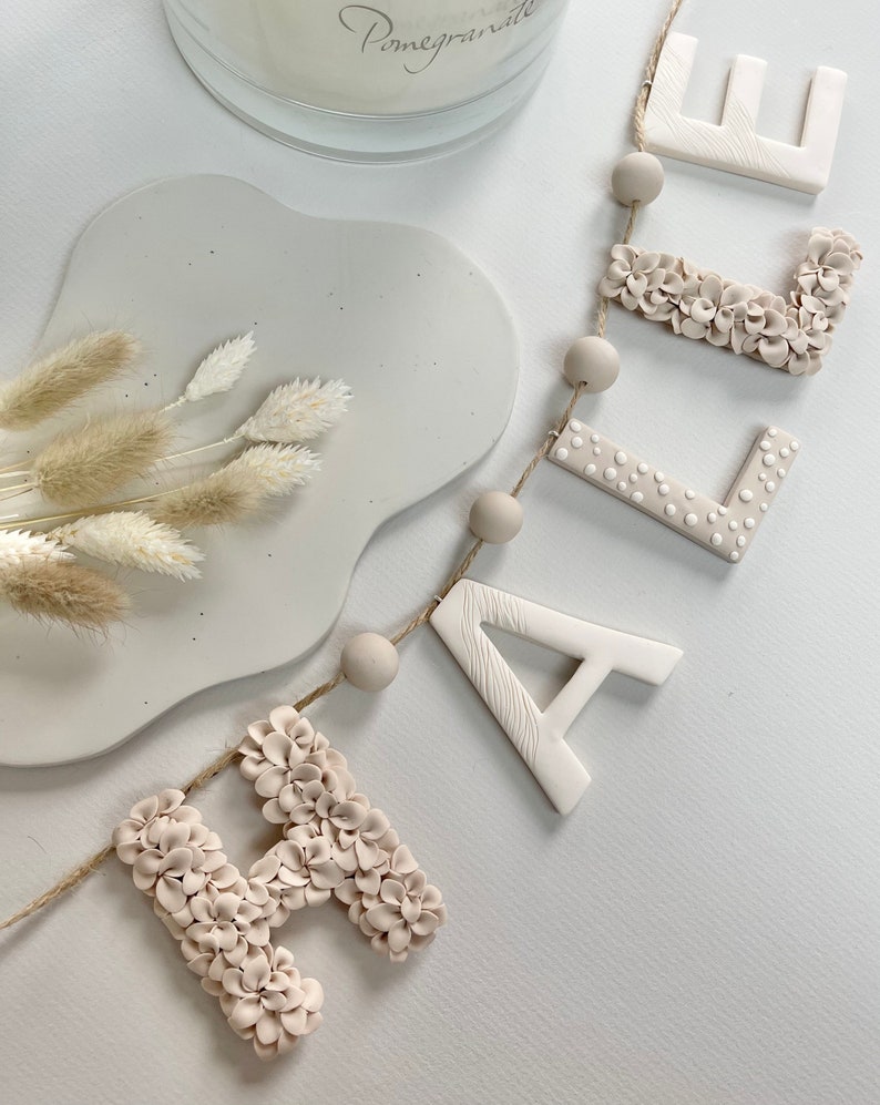 Name Garland Baby Shower Decoration Floral Letters - Etsy