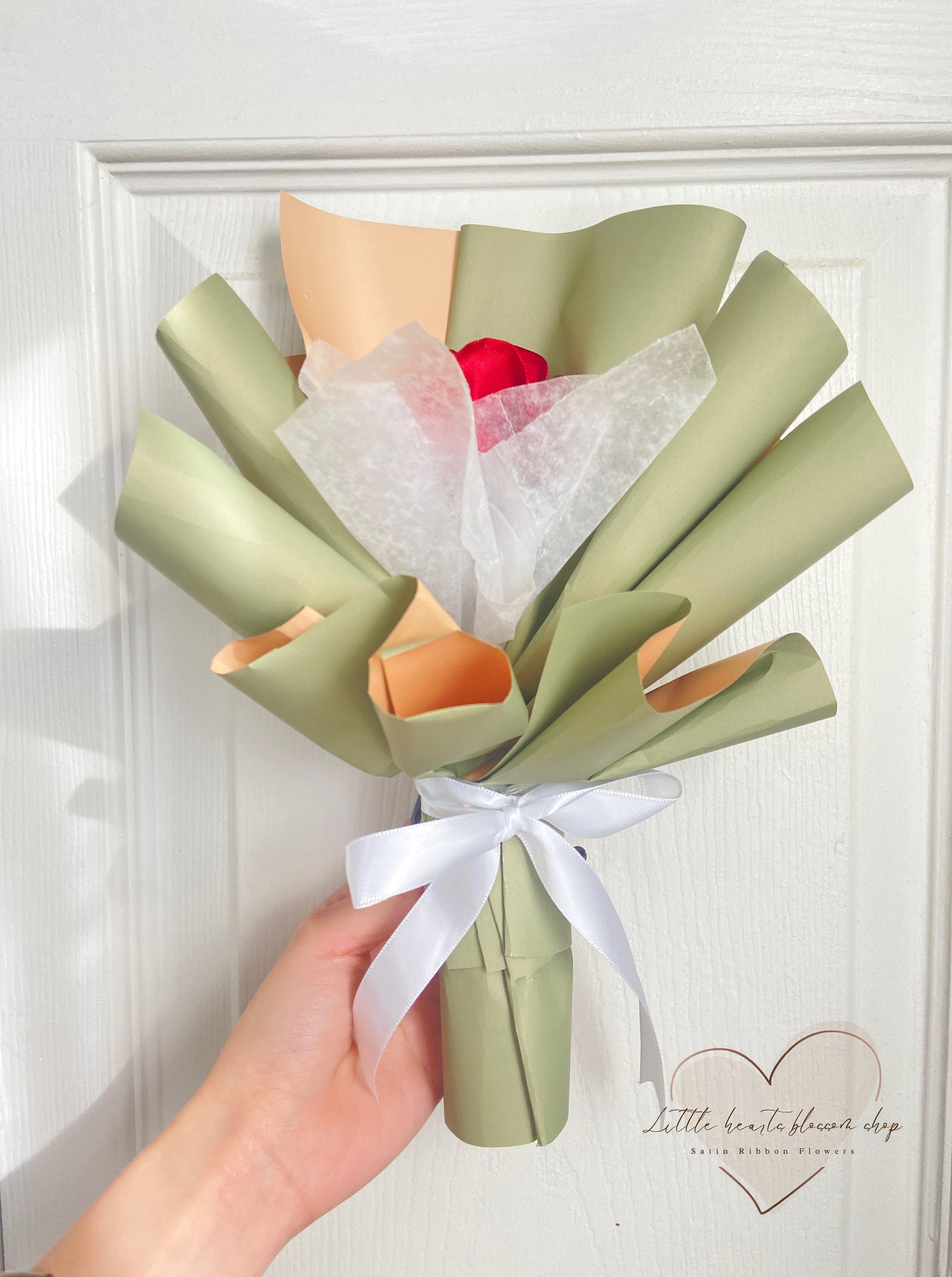 Mini Satin Ribbon Bouquet, Never Fade Bouquet, Single Bouquet, Mini ...