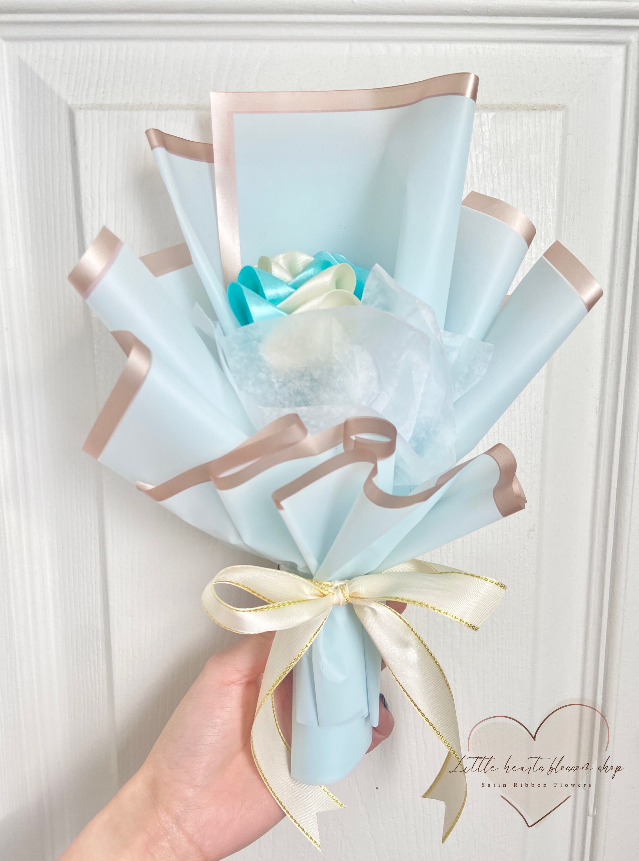 Mini Satin Ribbon Bouquet, Never Fade Bouquet, Single Bouquet, Mini ...