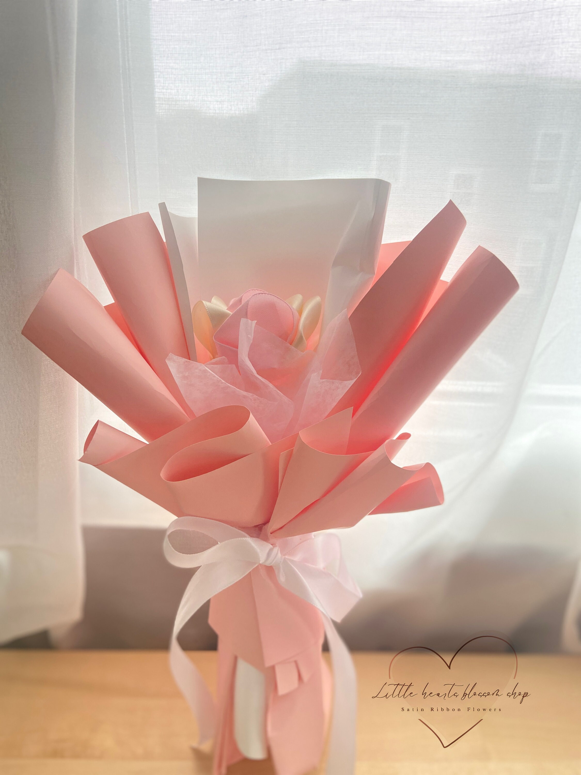 Mini Satin Ribbon Bouquet, Never Fade Bouquet, Single Bouquet, Mini ...