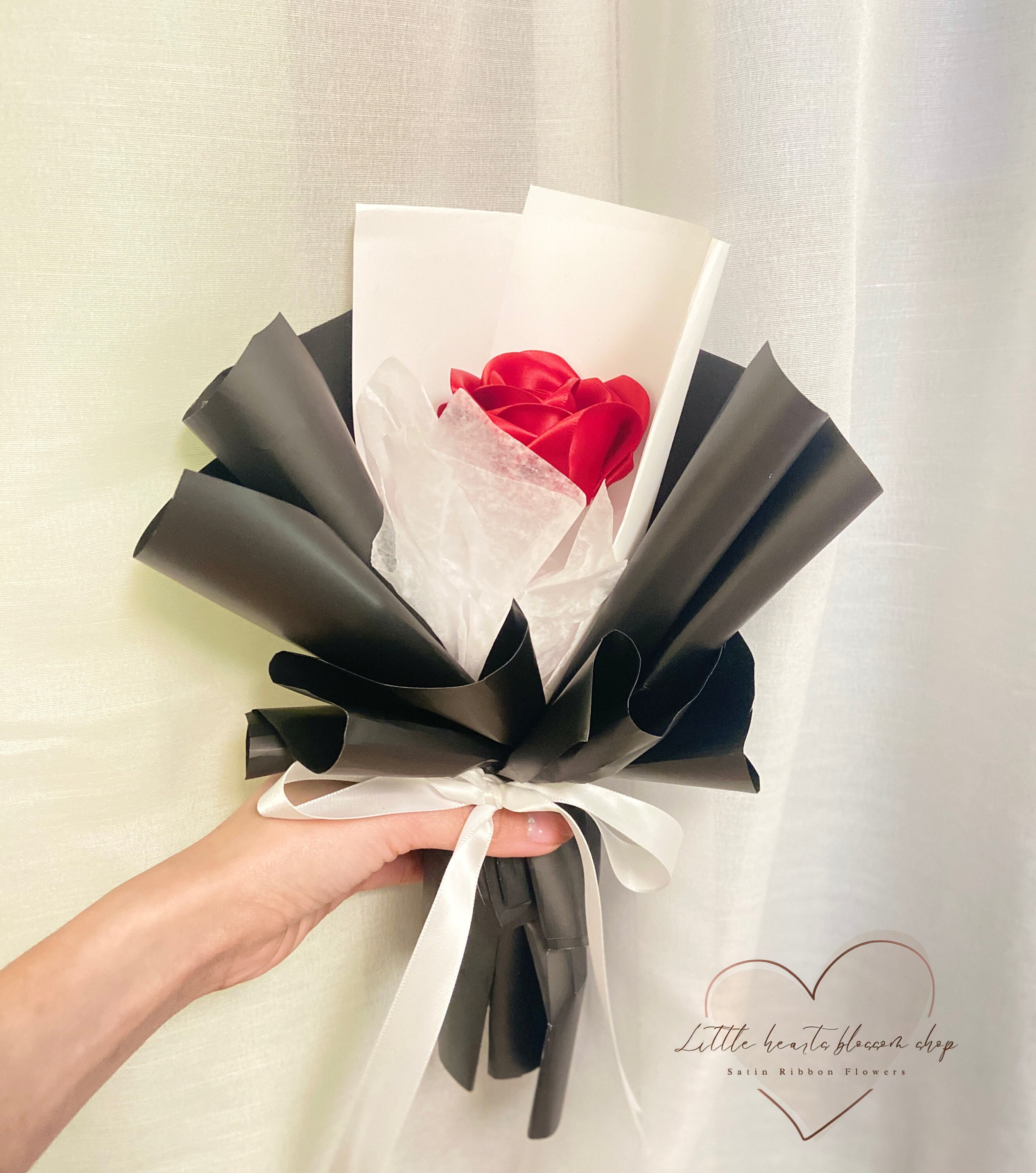 Mini Satin Ribbon Bouquet, Never Fade Bouquet, Single Bouquet, Mini ...