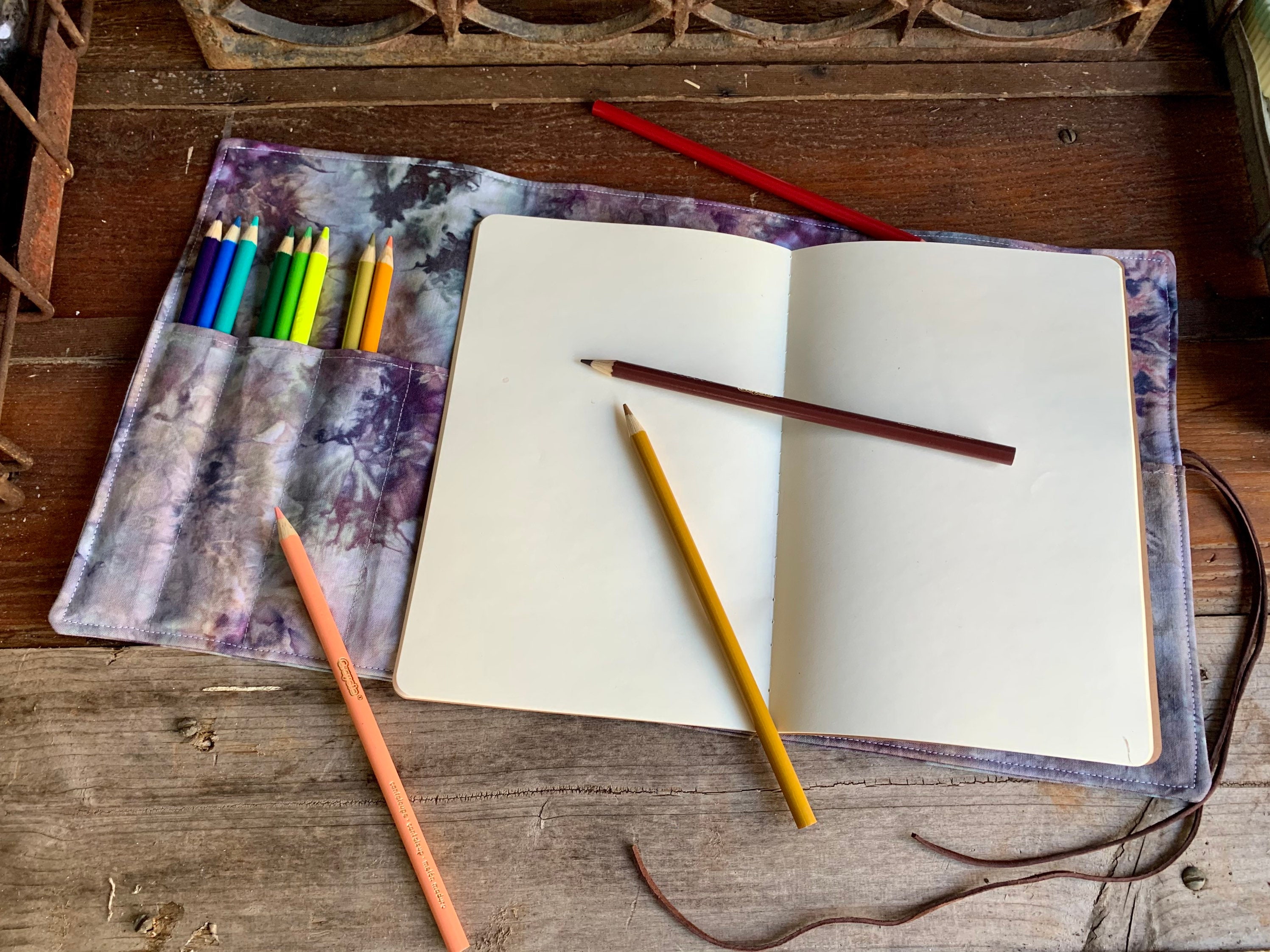 Hand Dyed Tri Fold Notebook Portfolio in Victorian Mushroom — Rudabecca ...