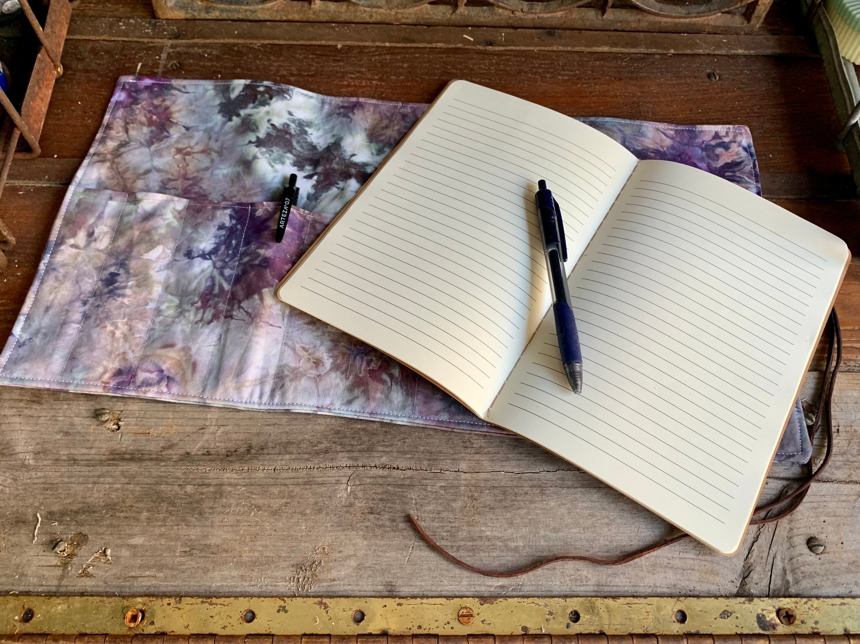 Hand Dyed Tri Fold Notebook Portfolio in Victorian Mushroom — Rudabecca ...