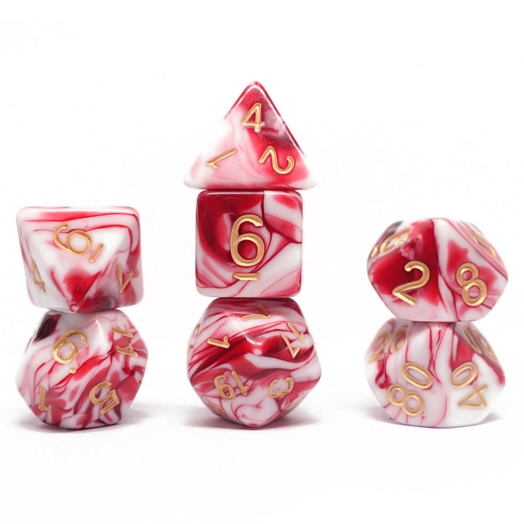 Vampire Blood Dice Dungeons and Dragons Blood Ripple Marble Red Multi ...