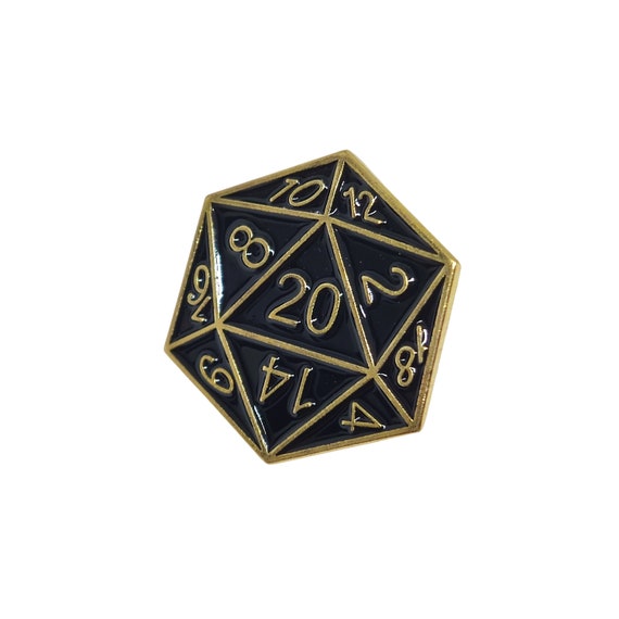 D&D Dungeons and Dragons Badge d20 Gold Badge | Etsy