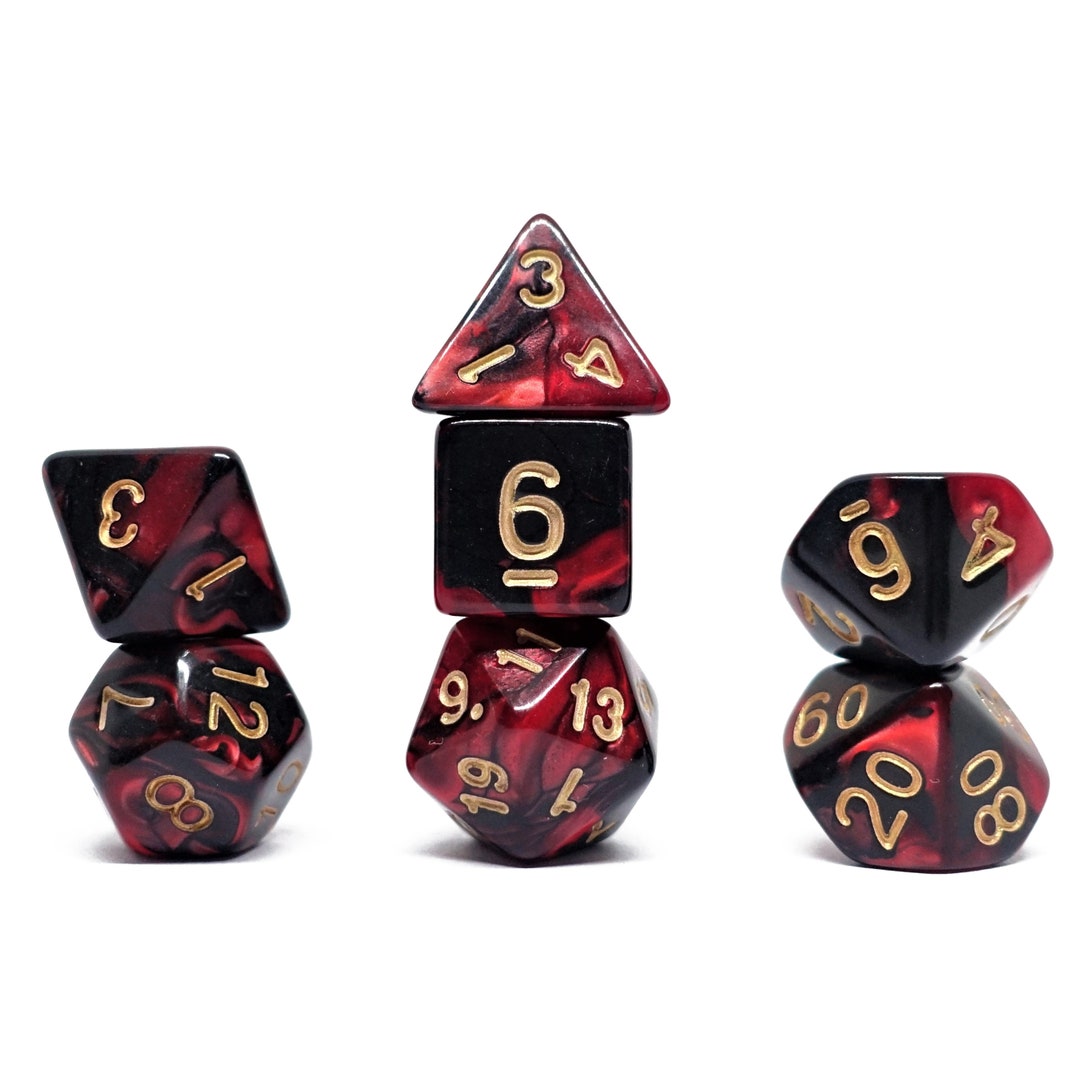 Demon Blood | D&D Dnd Dice Dark Wizard Black Red Marble Dice Polyhedral ...