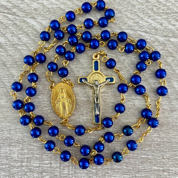 Blue and Gold Crucifix - Etsy