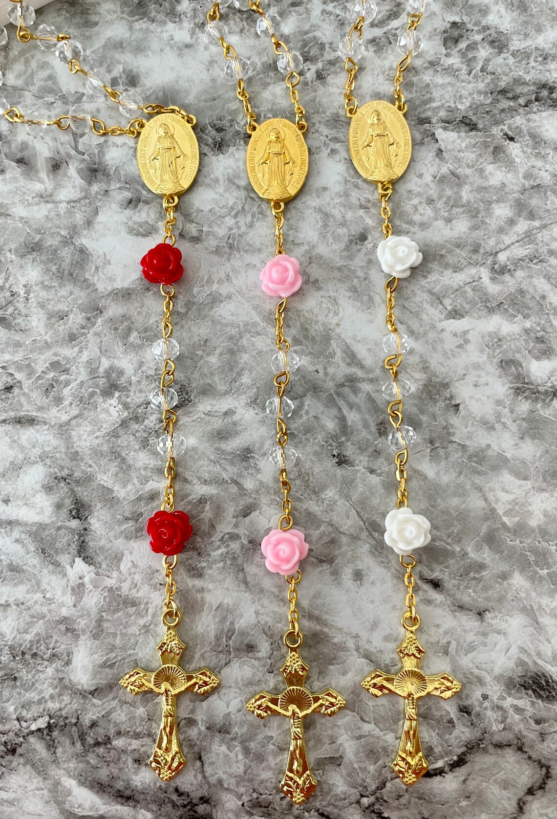 Catholic Handcrafted Crystal Prayer Rosary. Options of White - Etsy