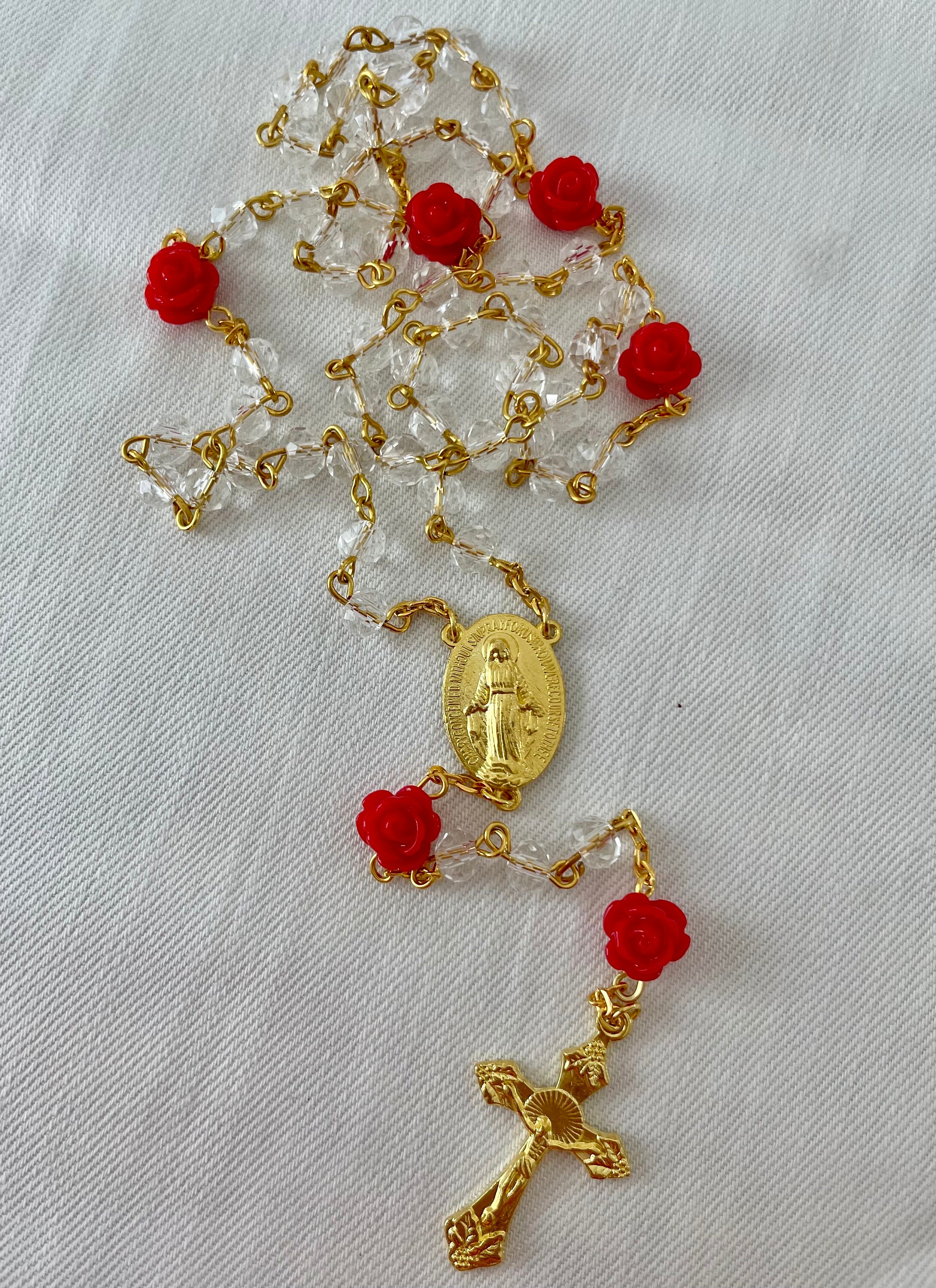 Catholic Handcrafted Crystal Prayer Rosary. Options of White - Etsy
