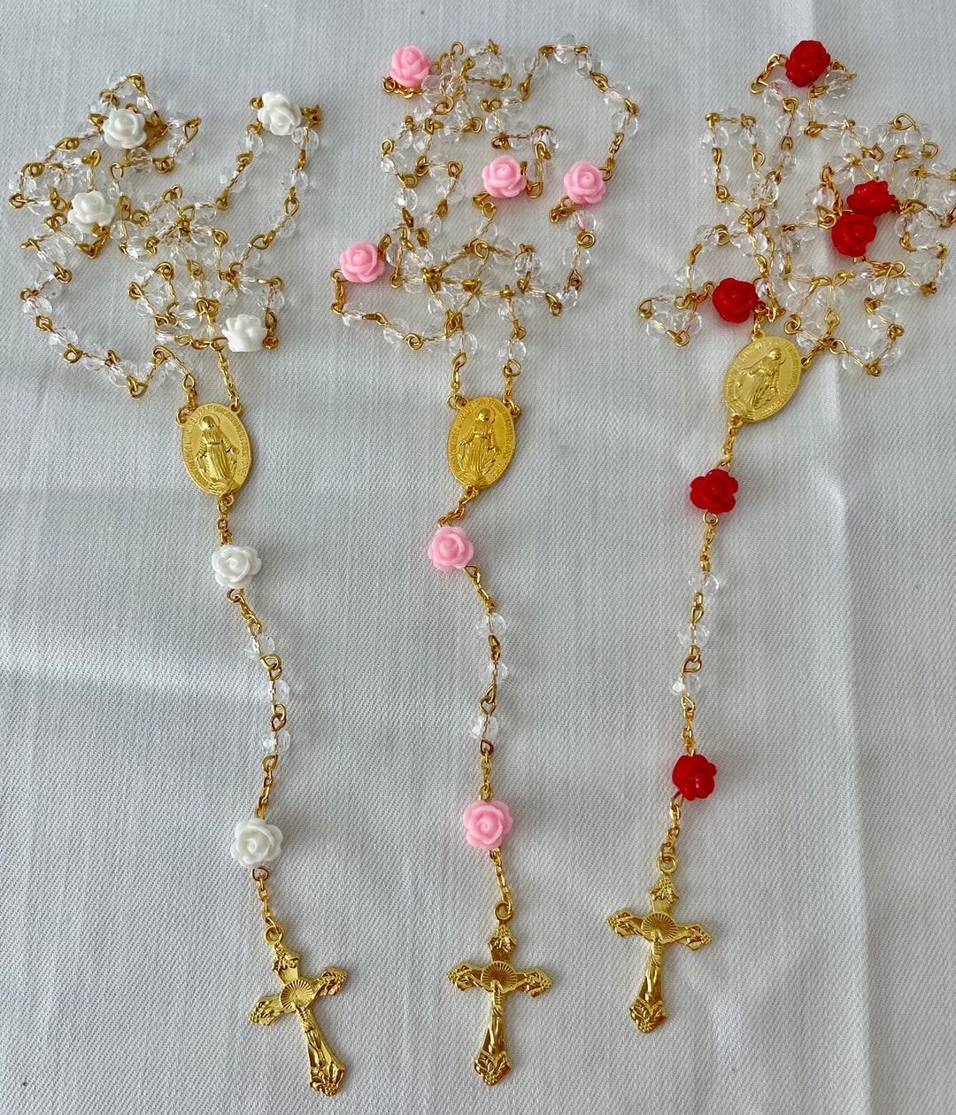Catholic Handcrafted Crystal Prayer Rosary. Options of White - Etsy
