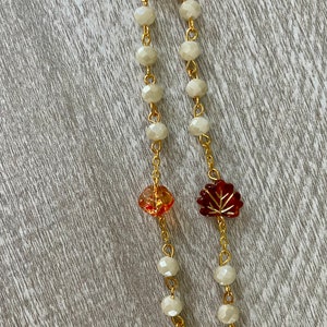 Catholic Prayer Rosary. Fall Themed Rosary With Pumpkins, Leaves, Gold ...