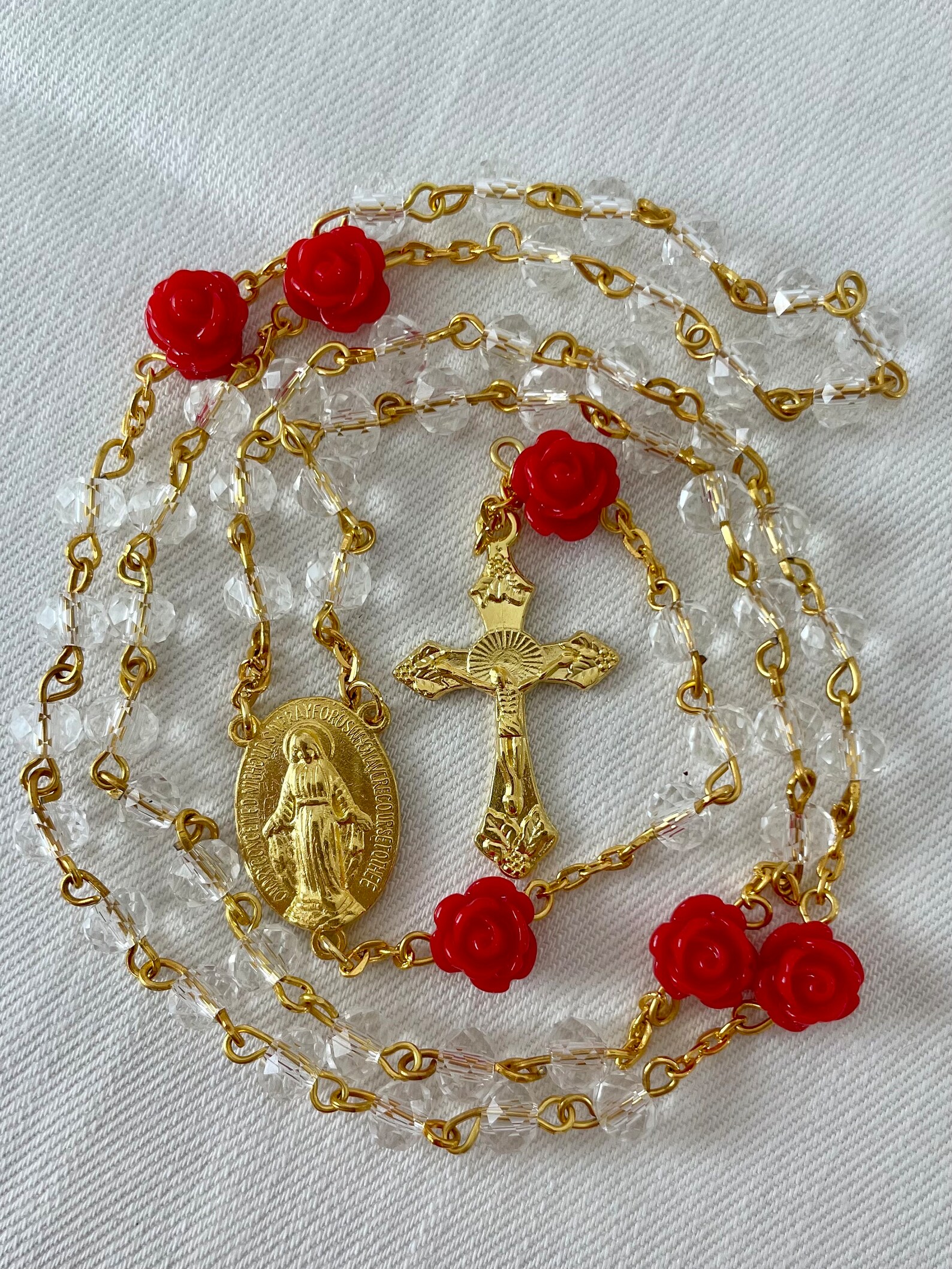 Catholic Handcrafted Crystal Prayer Rosary. Options of White - Etsy