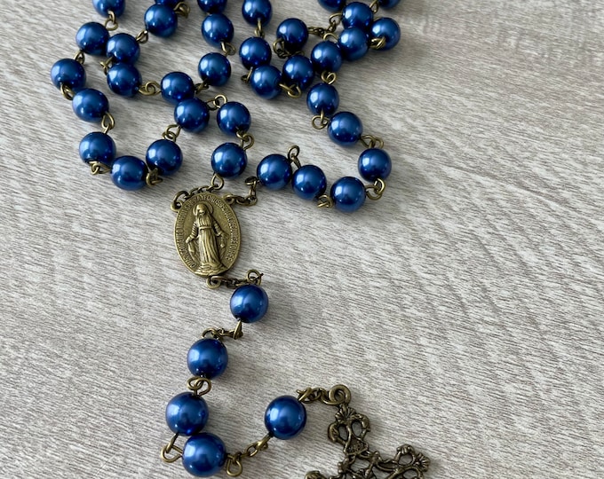 Royal Blue Paracord Rosary, Heavy Duty Rosary - Etsy