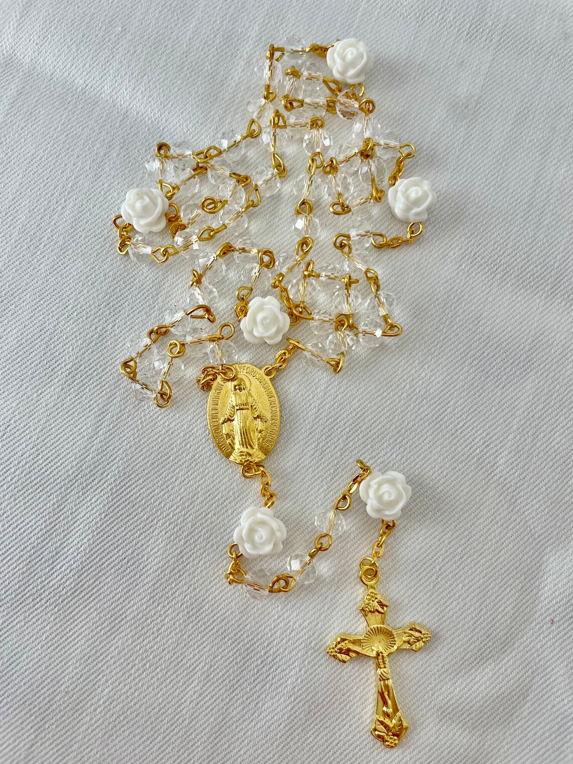 Catholic Handcrafted Crystal Prayer Rosary. Options of White - Etsy