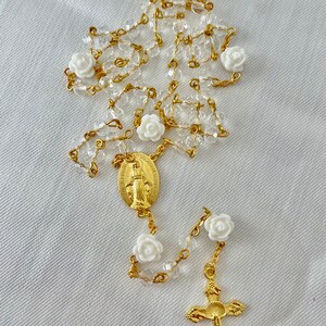 Catholic Handcrafted Crystal Prayer Rosary. Options of White, Red, Pink ...