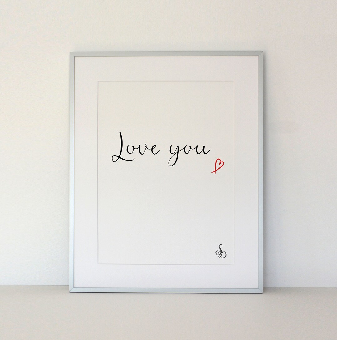 Single Line Drawing, Love You, Minimal Print Design for Home Decor - Etsy