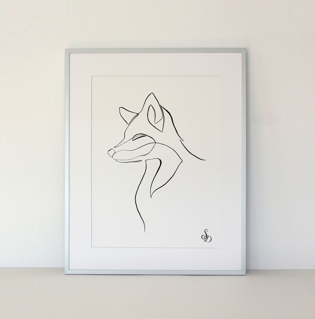 Single Line Drawing, Fox, Minimal Print Design for Home Decor - Etsy