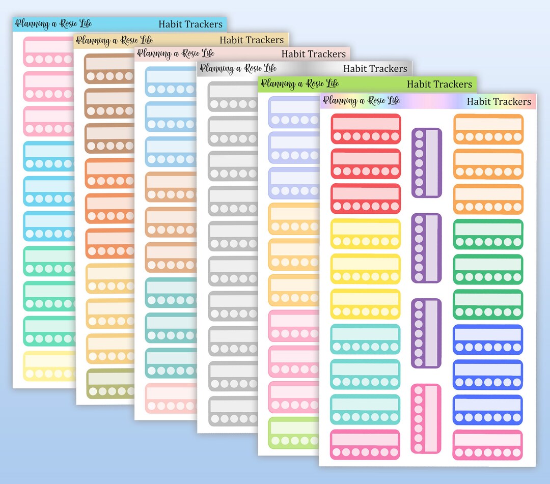 Weekly Habit Trackers, Functional Stickers - Etsy