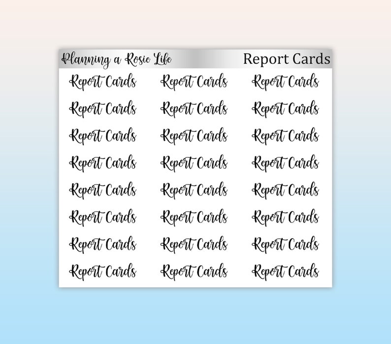Report Cards Script Stickers Teacher Stickers School | Etsy