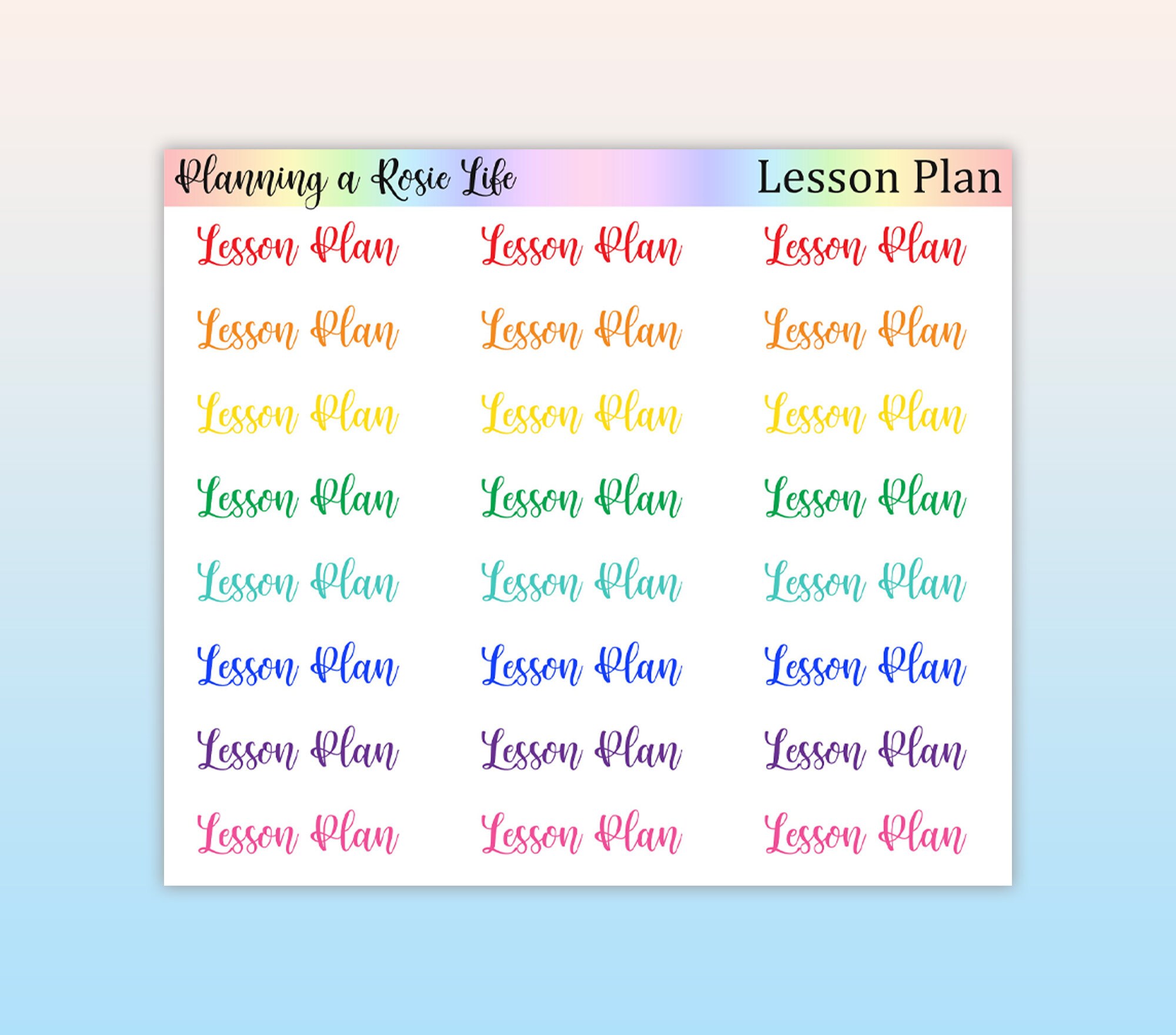 Lesson Plan Script Stickers Functional Teacher Stickers | Etsy