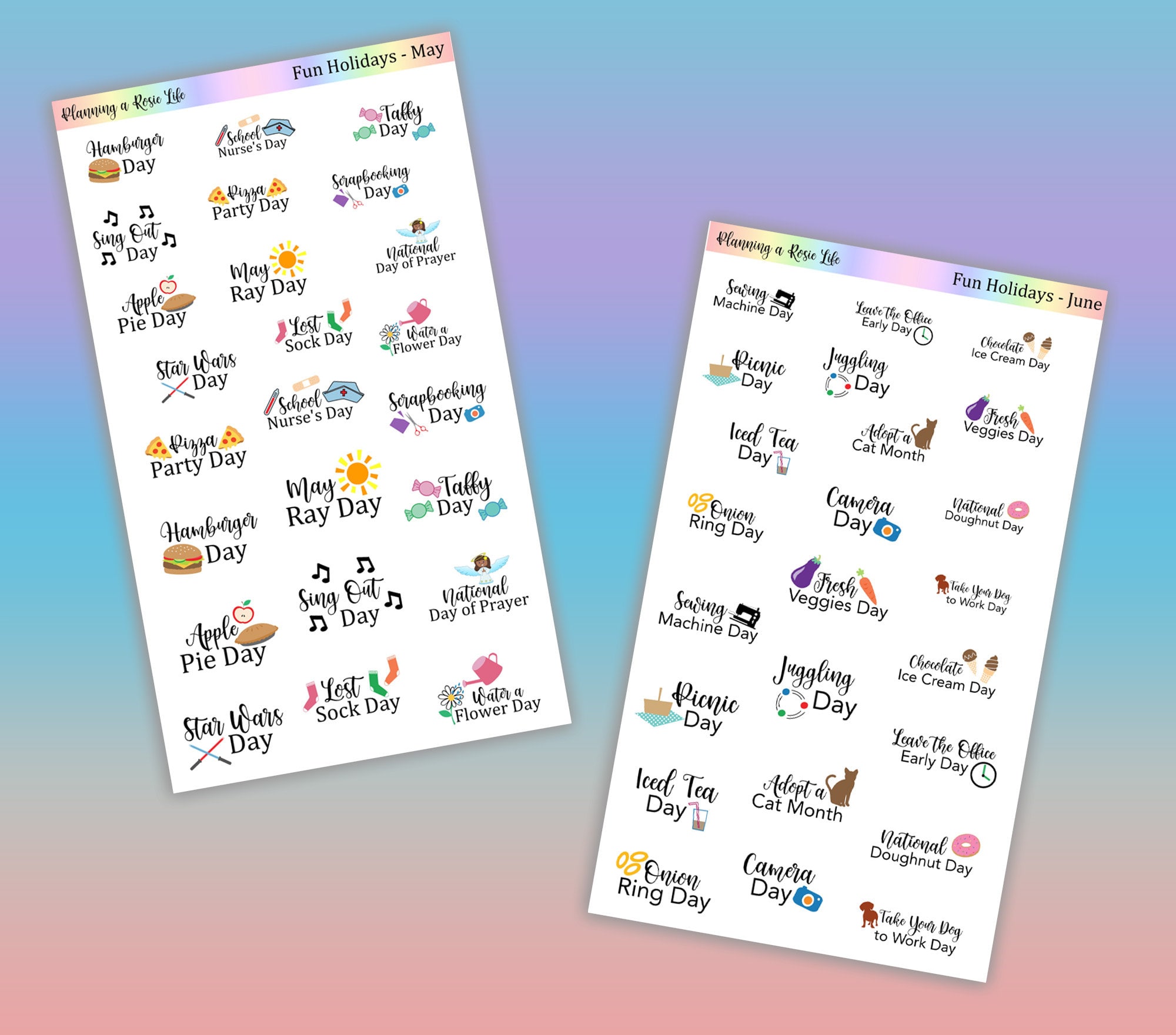 A Year of Fun Holiday Stickers, Silly Holidays Stickers, National and ...