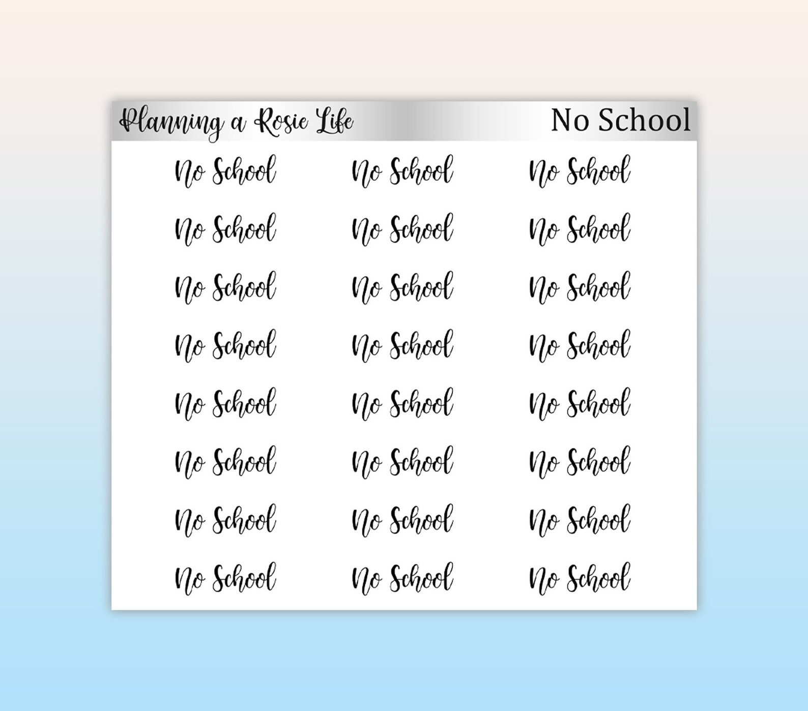 No School Script Stickers Teacher Stickers School Stickers - Etsy