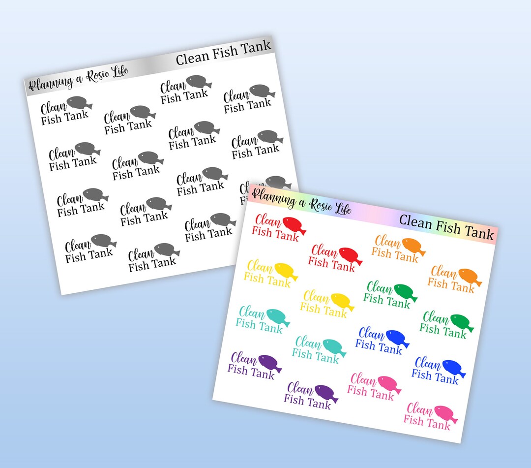 Clean Fish Tank Icon Stickers Pet Lover Stickers Functional - Etsy