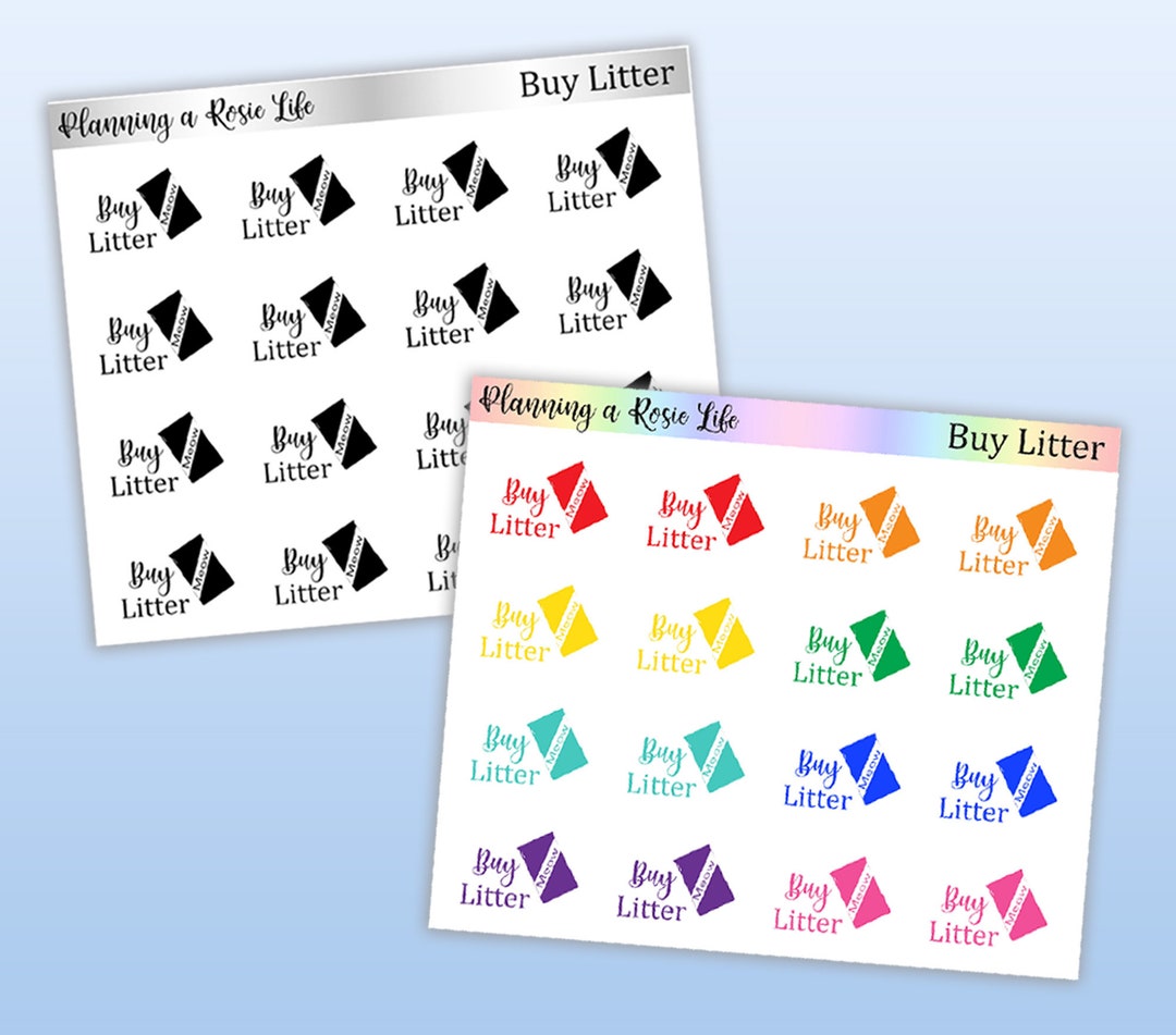 Buy Cat Litter Icon Stickers Litter Box Pet Care Pet Lover - Etsy