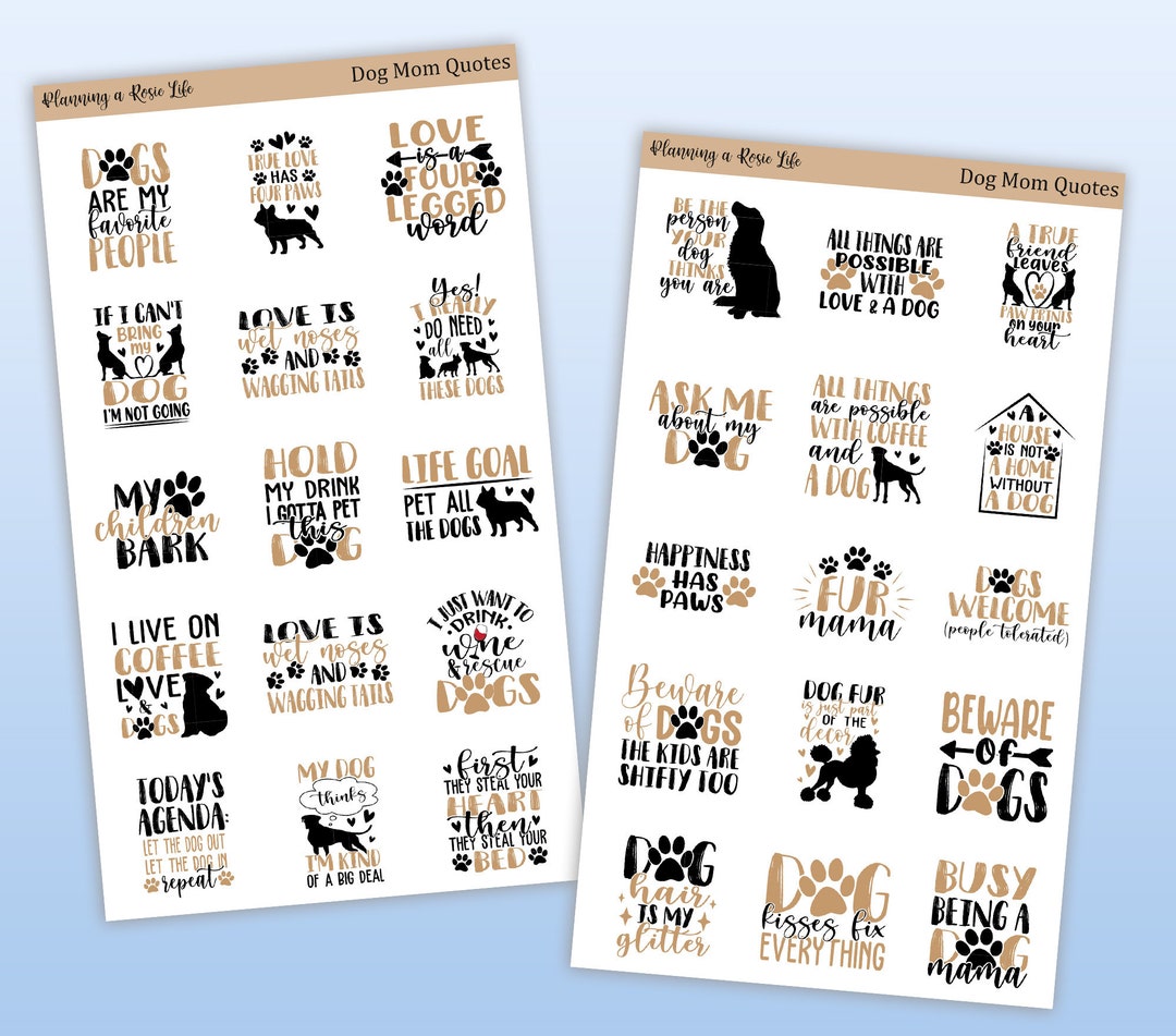 Dog Mom Quote Stickers, Inspirational Quotes - Etsy