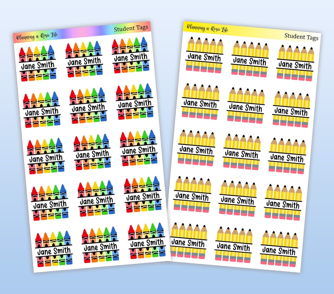 Student Name Labels, Functional Teacher Stickers, Functional School ...