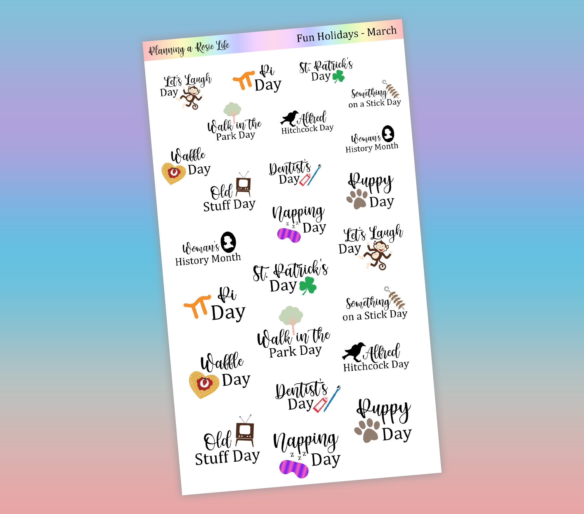 March Fun Holiday Stickers Silly Holidays Stickers National - Etsy