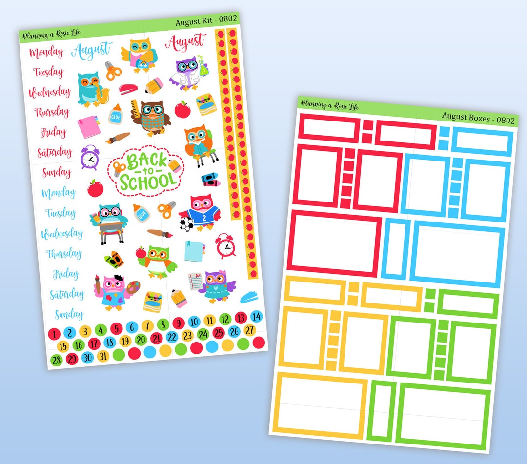 August Back to School Kit, August Monthly Kit, 0802 - Etsy