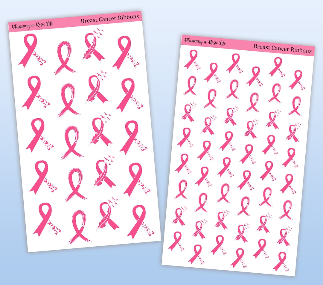 Breast Cancer Ribbon Stickers - Etsy