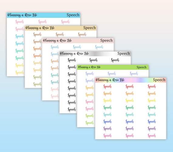 Speech Script Stickers Teacher Stickers School Stickers | Etsy