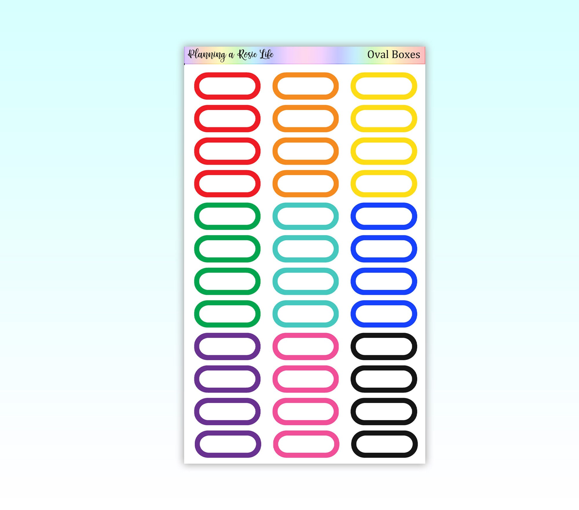 Oval Box Stickers Colorful Box Stickers Functional Stickers | Etsy