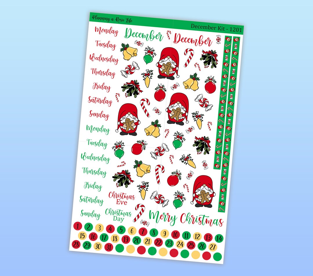 December Gnome Christmas Kit, Peppermint Christmas Kit, 1201 - Etsy